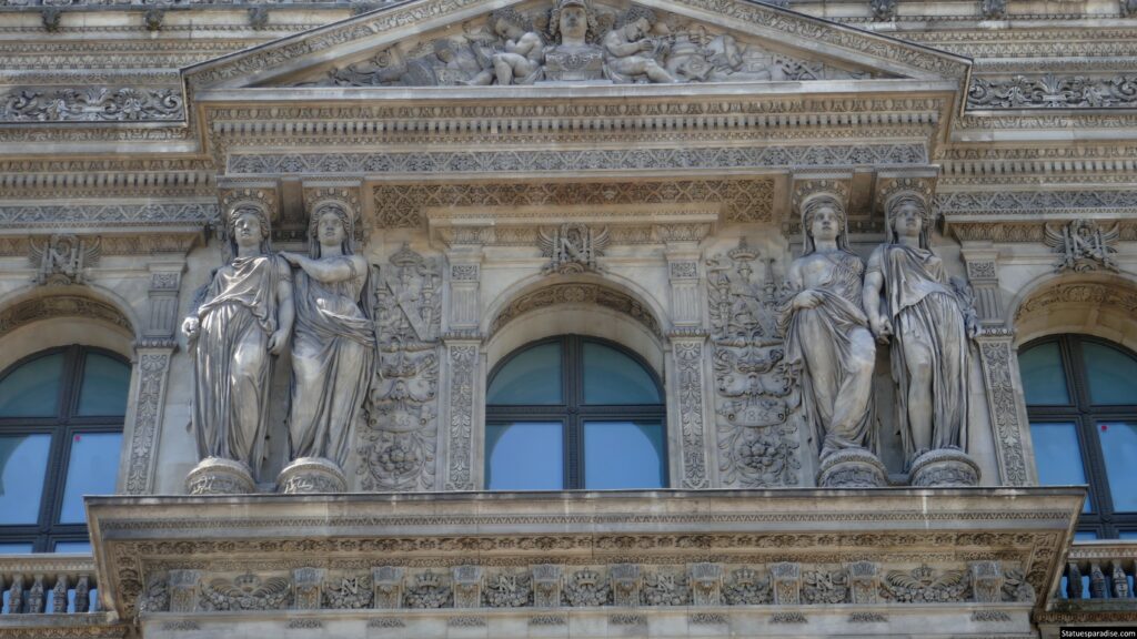 Caryatids building facade Louvre – Cariatydes façade du Musée du Louvre ...